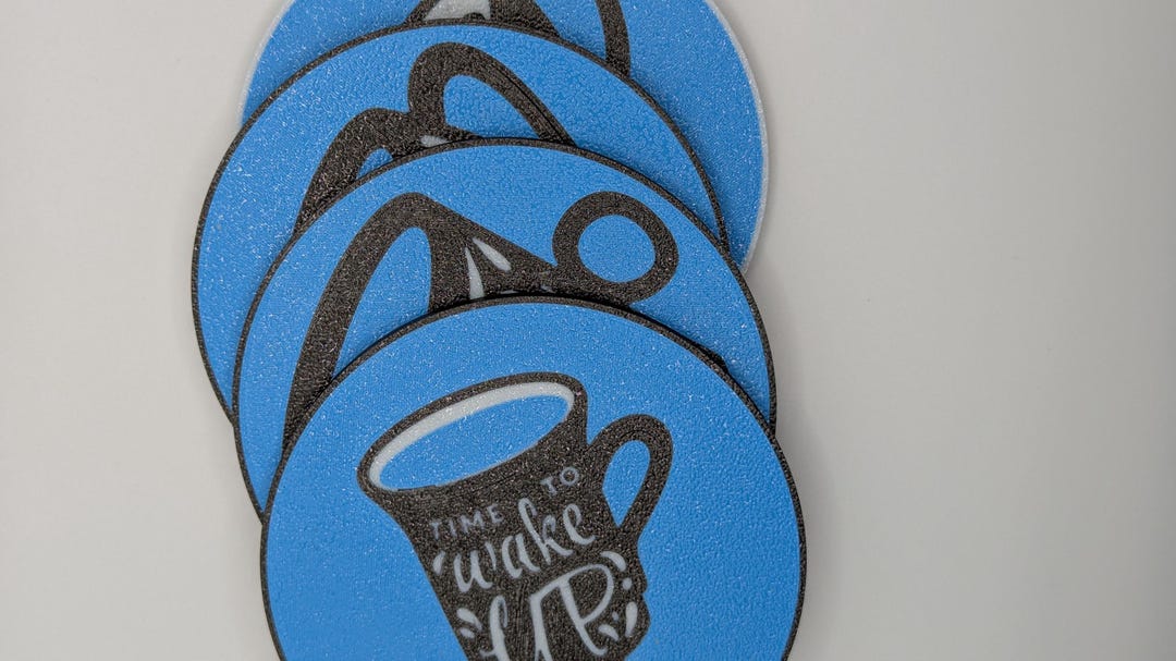 3D Printed Coffee Coasters – Set of 4, Custom Coffee Sayings, Personalized Drink Coasters ...