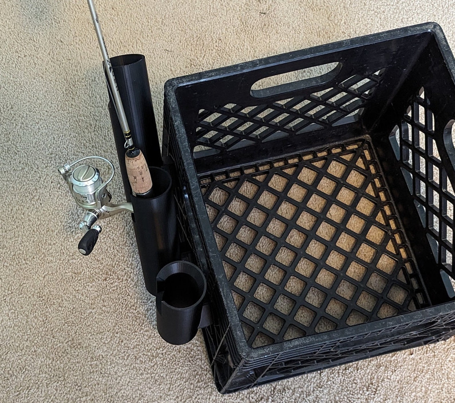 Custom Milk Crate Fishing Rod Holder - Etsy