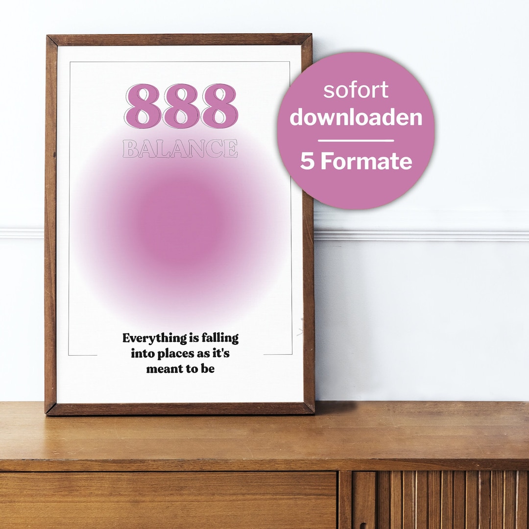 Poster Angel Number 888 | Digital Download + iPhone Background - Etsy