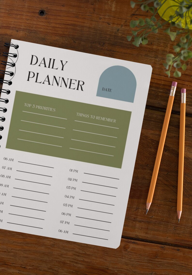 Printable Personalized Daily Planner- PDF Digital Download - Etsy