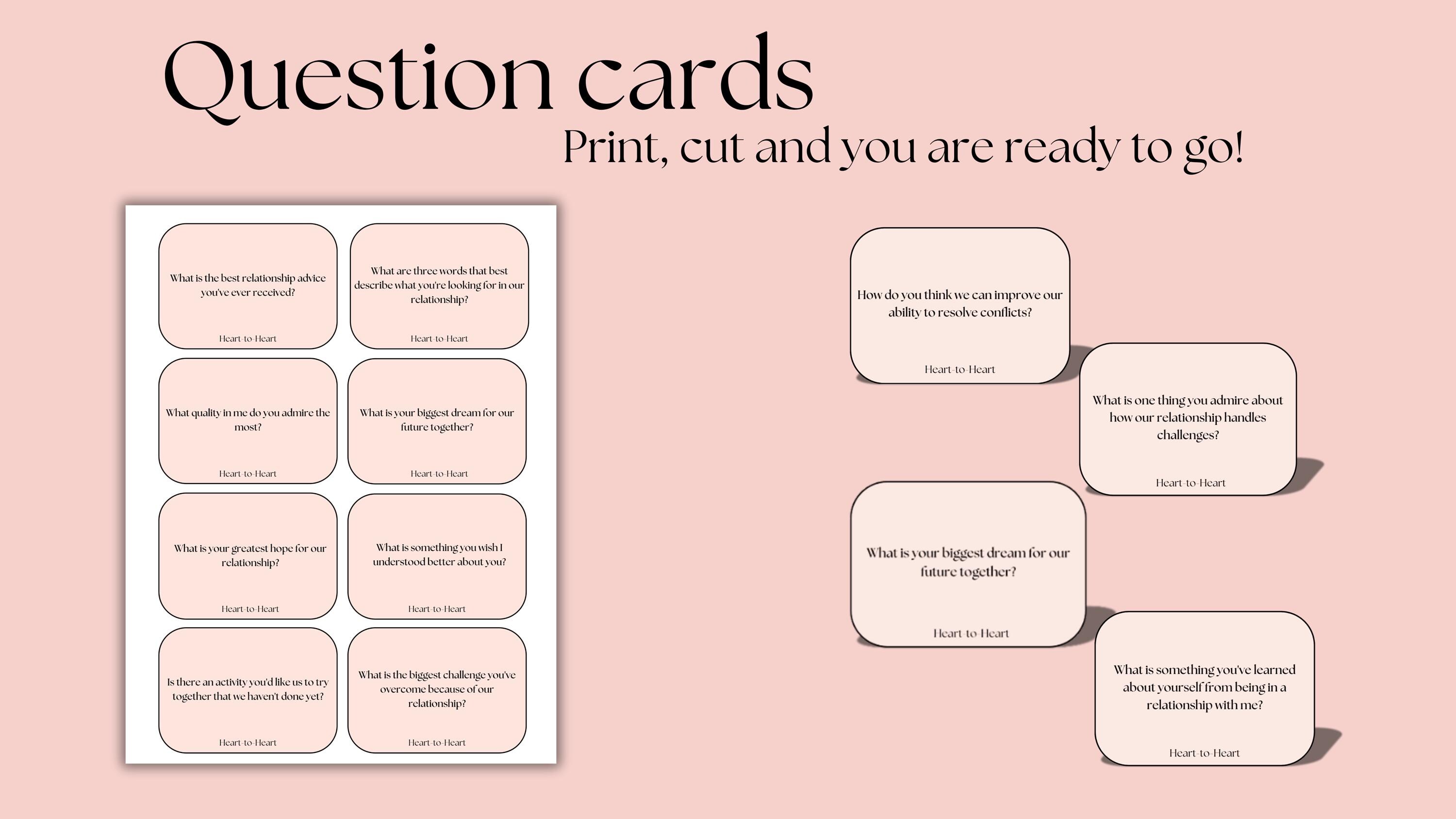 Couple Questions Cards Games, Deep Conversation Starter, Gift for Him ...