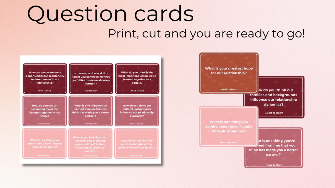 Couple Questions Cards Games, Deep Conversation Starter, Gift for Him ...