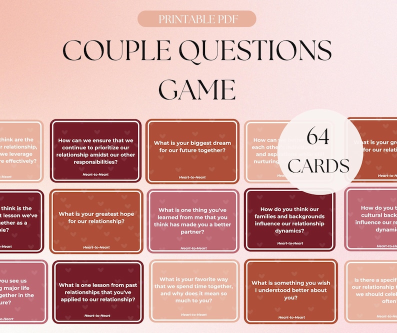 Couple Questions Cards Games, Deep Conversation Starter, Gift for Him ...