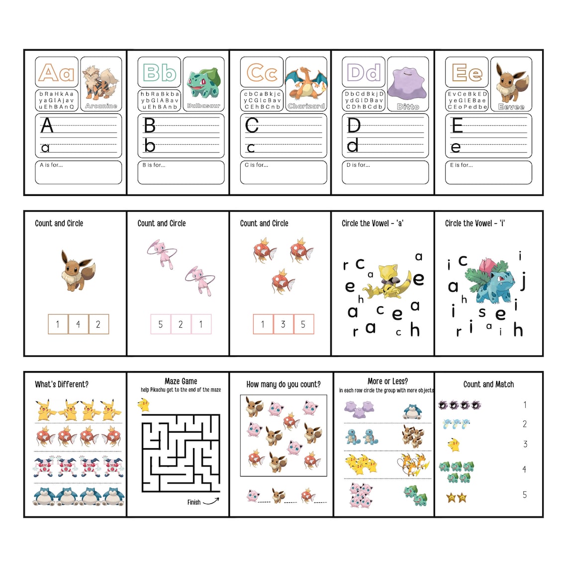 50+ Pokemon Learning Printable Worksheets | Pokemon Homeschool ...