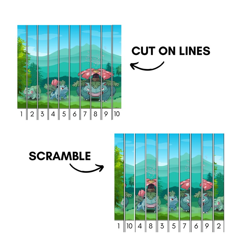 Pokemon Number Sequence Puzzles | Printable Pokemon Puzzle | Montessori ...