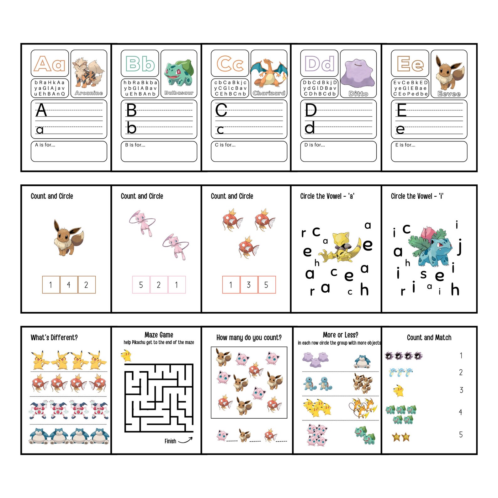 50+ Pokemon Learning Printable Worksheets | Pokemon Homeschool ...