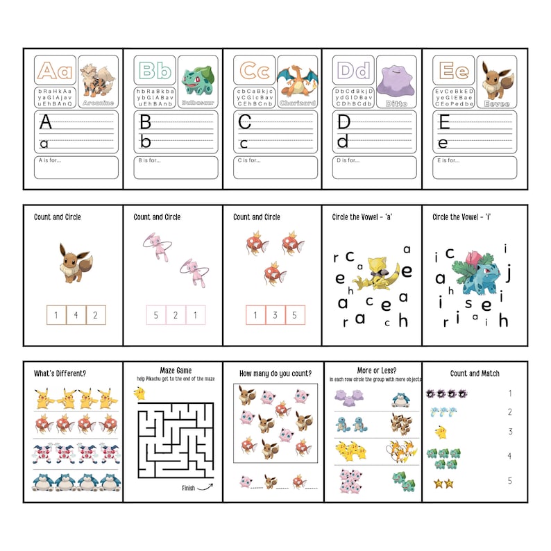 50+ Pokemon Learning Printable Worksheets | Pokemon Homeschool ...