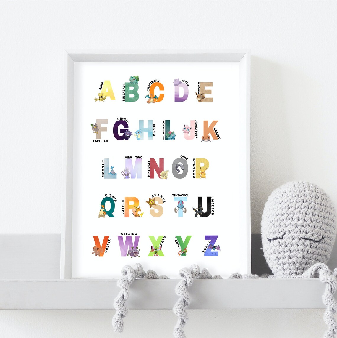 Pokemon Alphabet Poster Digital Download Printable, Educational Pokemon ...