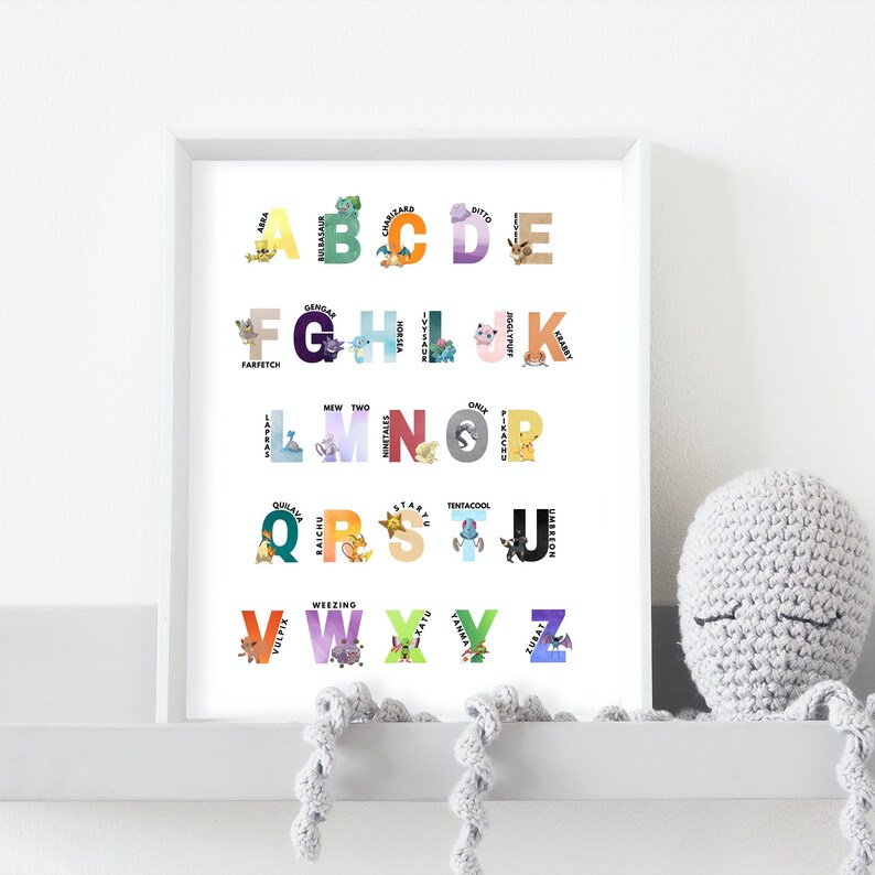 Pokemon Alphabet Poster Digital Download Printable, Educational Pokemon ...