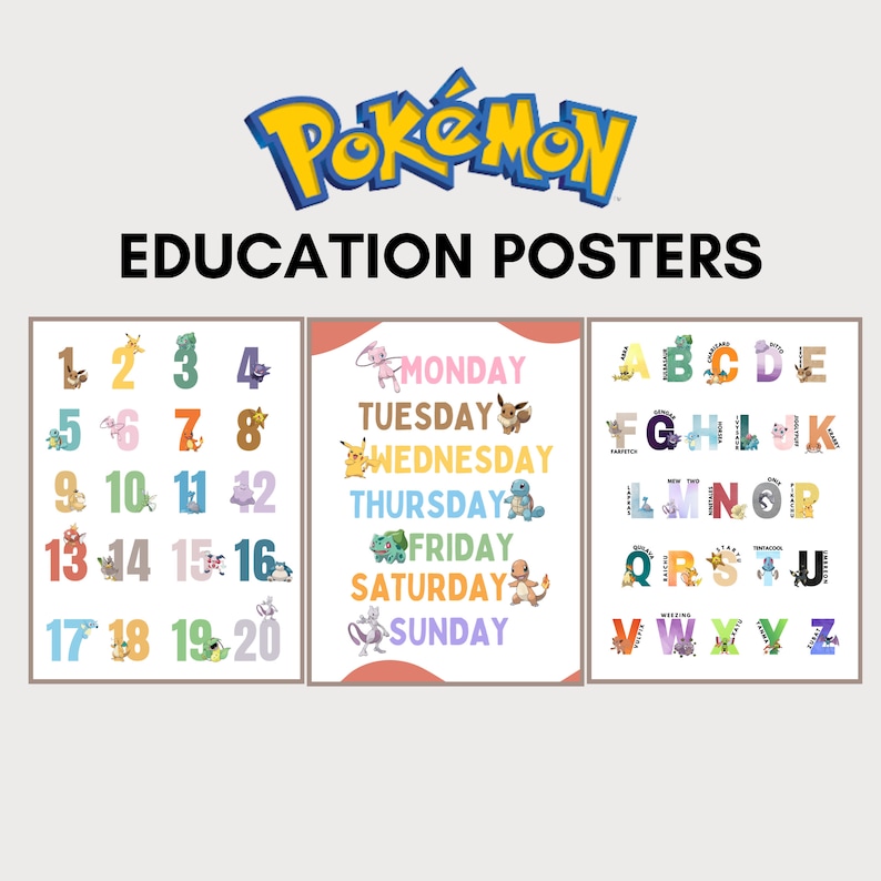Pokemon Educational Posters Printable, Educational Pokemon PRINTABLE ...