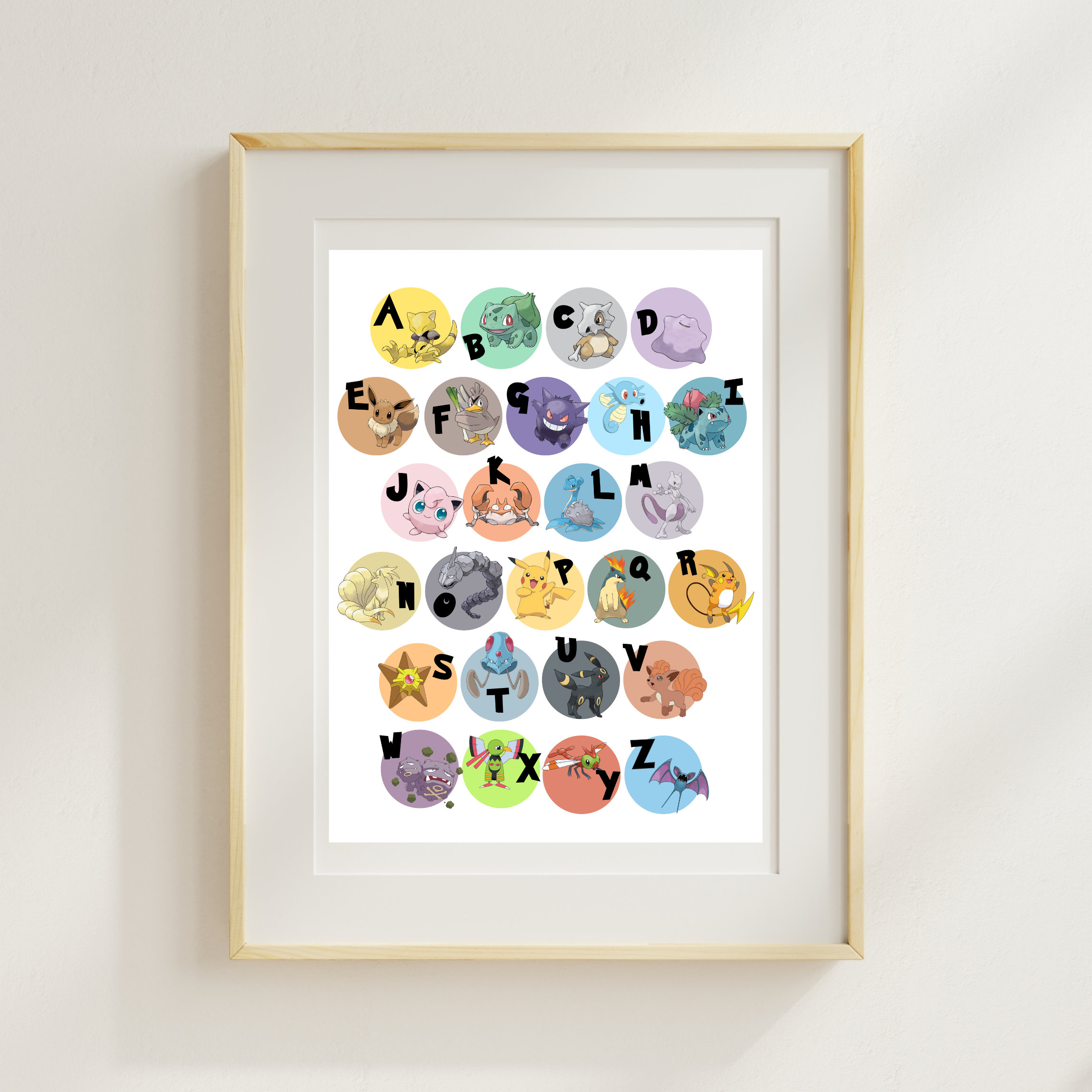 Pokemon Alphabet Poster Digital Download Printable, Educational Pokemon ...