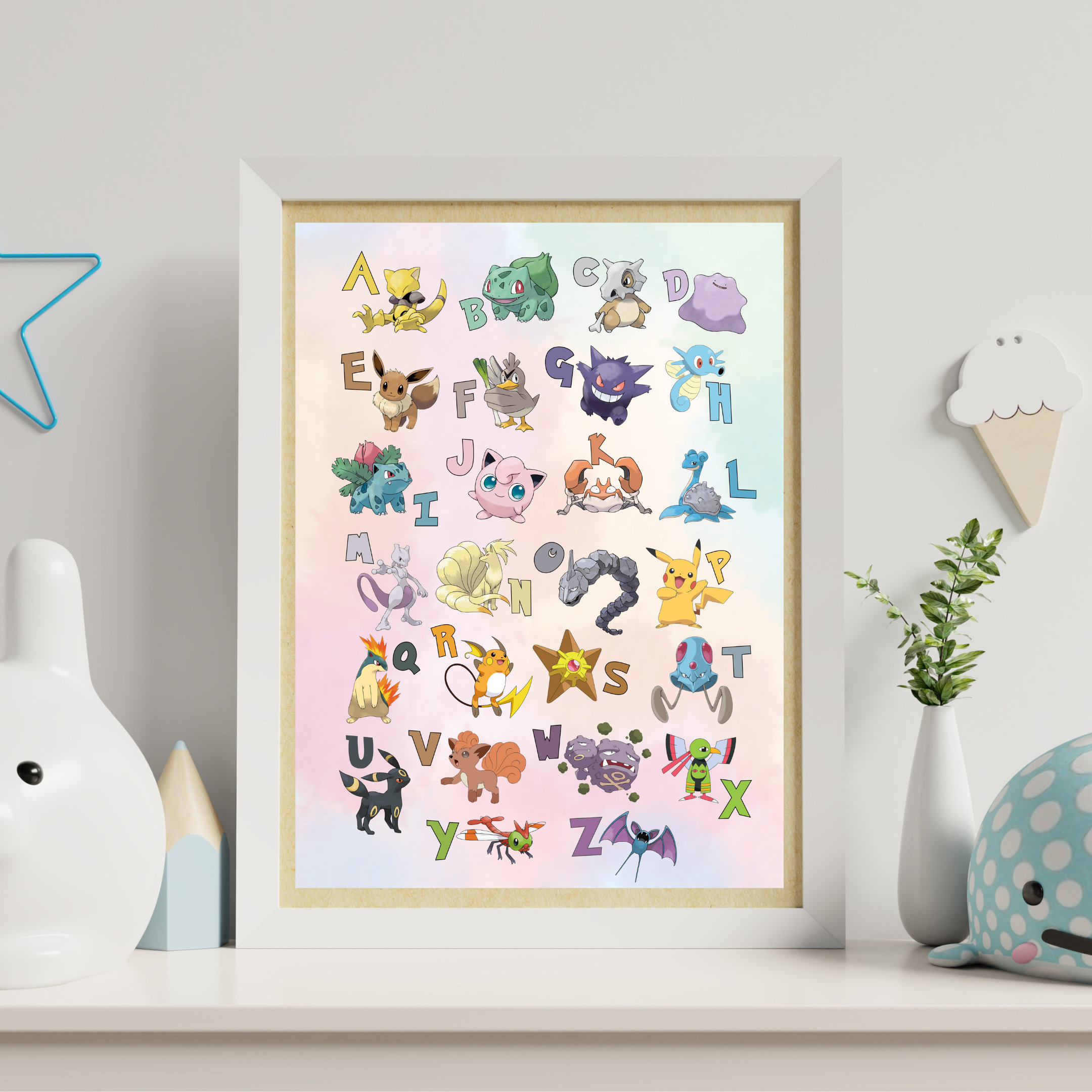 Pokemon Alphabet Poster Digital Download Printable, Educational Pokemon ...