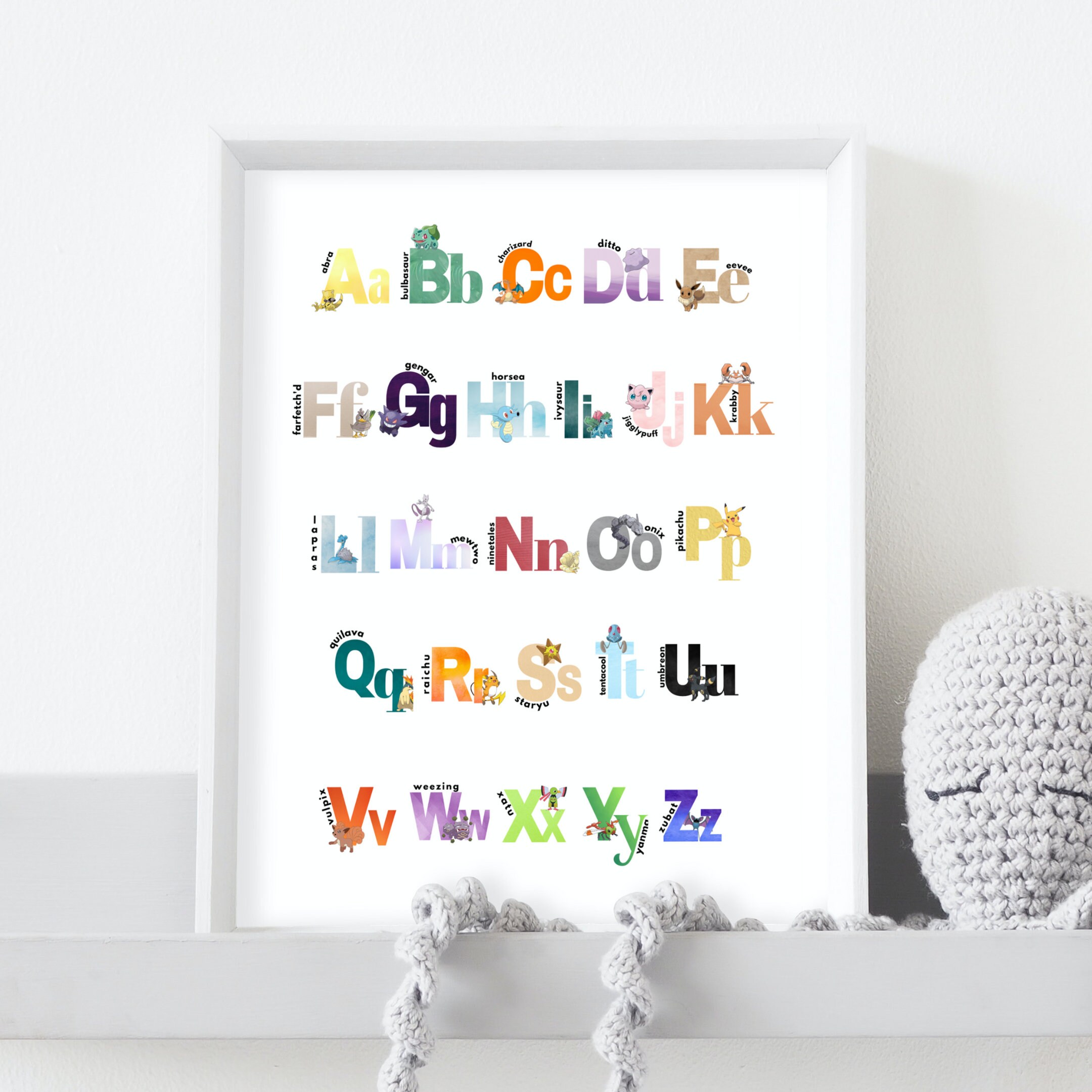 Pokemon Alphabet Poster Printable, Educational Pokemon PRINTABLE Wall ...