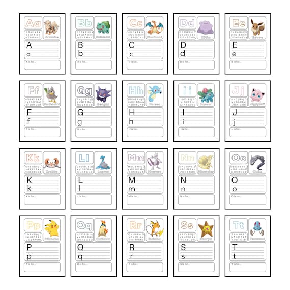 Printable Pokemon Educational Worksheets