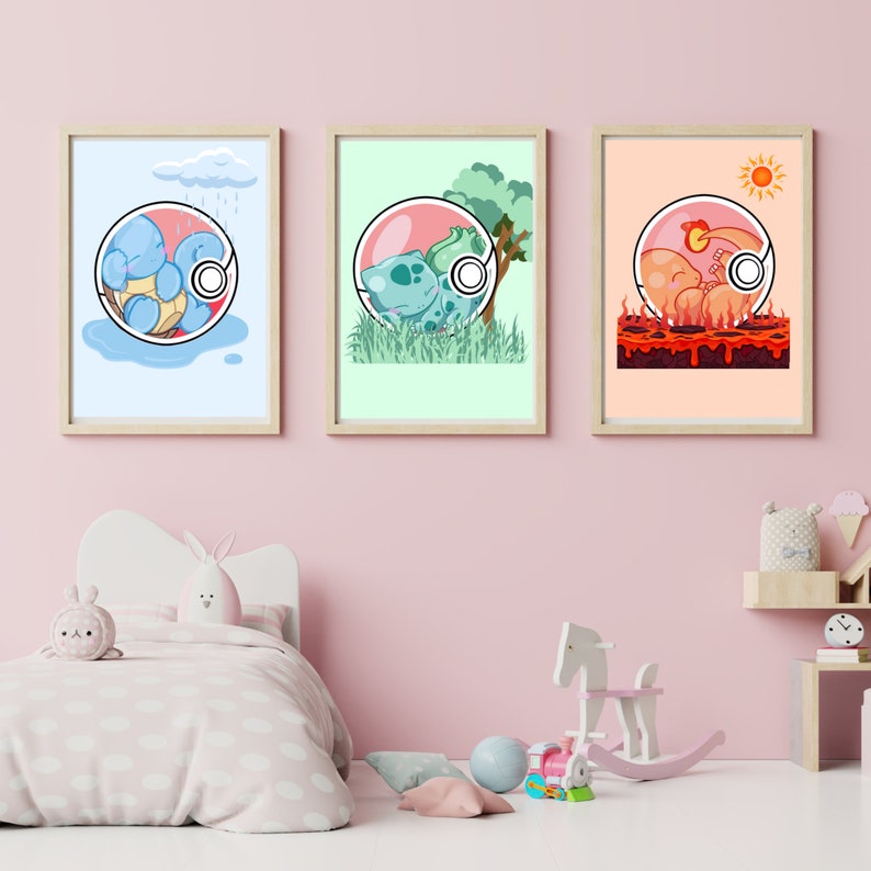 Pokemon Baby Nursery Wall Poster Bundle Printable, Pokemon Printable ...