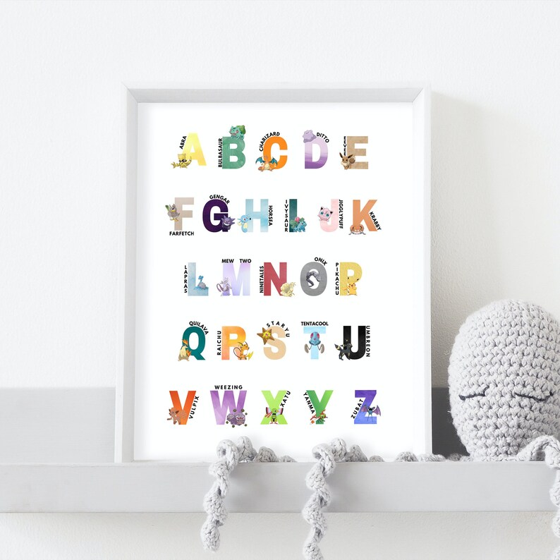 Pokemon Alphabet Poster Printable Educational Pokemon - Etsy