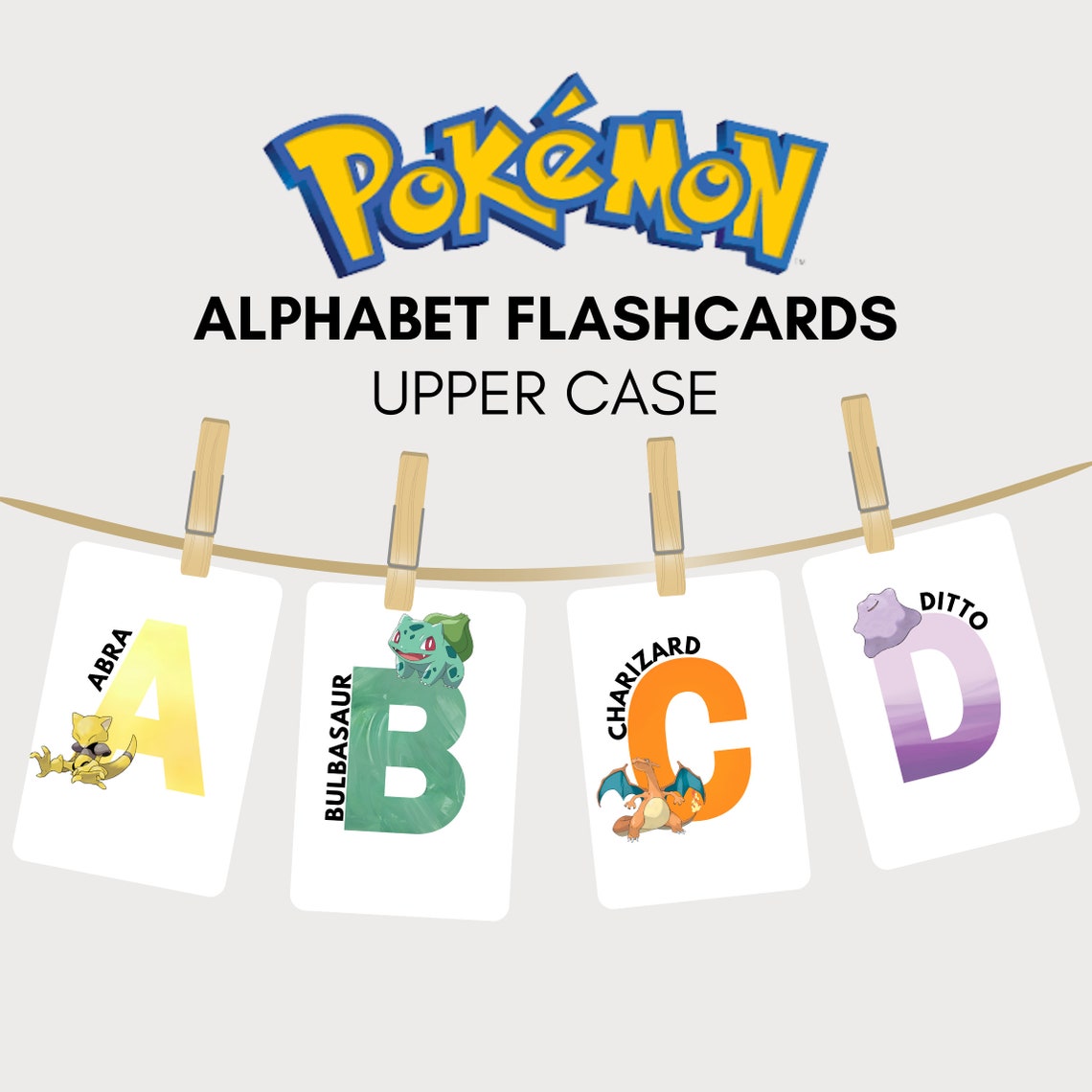Pokemon Themed ABC Cards Printable | Pokemon Homeschool Printables ...