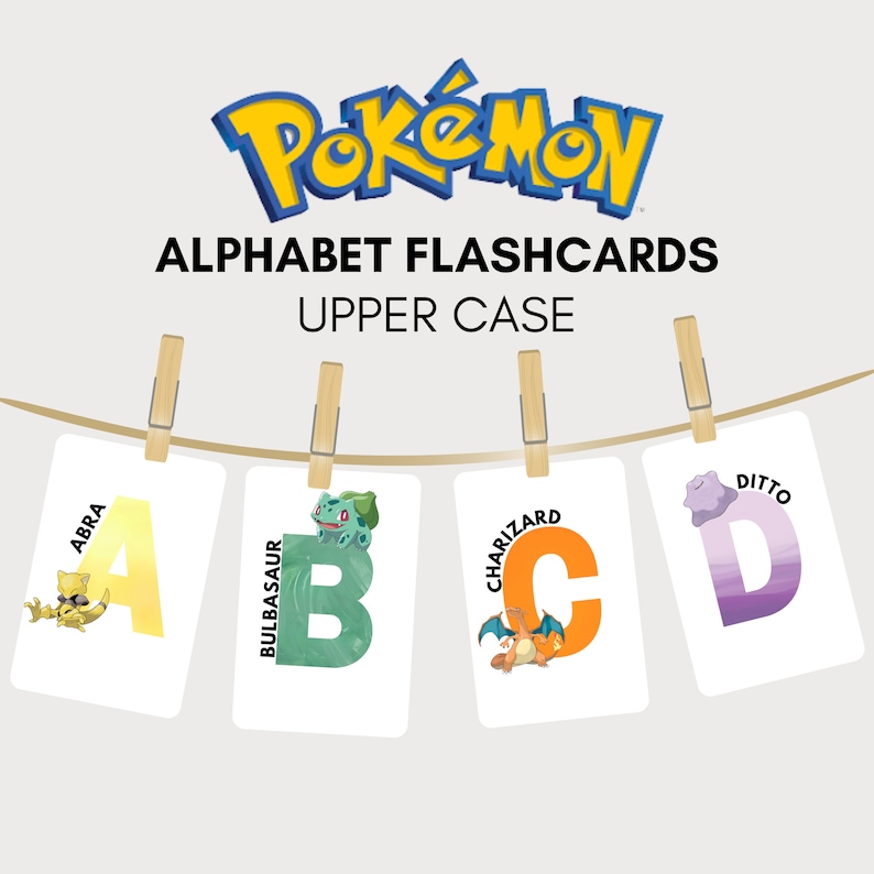 Pokemon Themed ABC Cards Printable | Pokemon Homeschool Printables ...