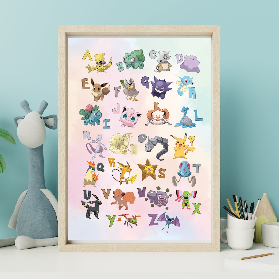 Pokemon Alphabet Poster Digital Download Printable, Educational Pokemon ...