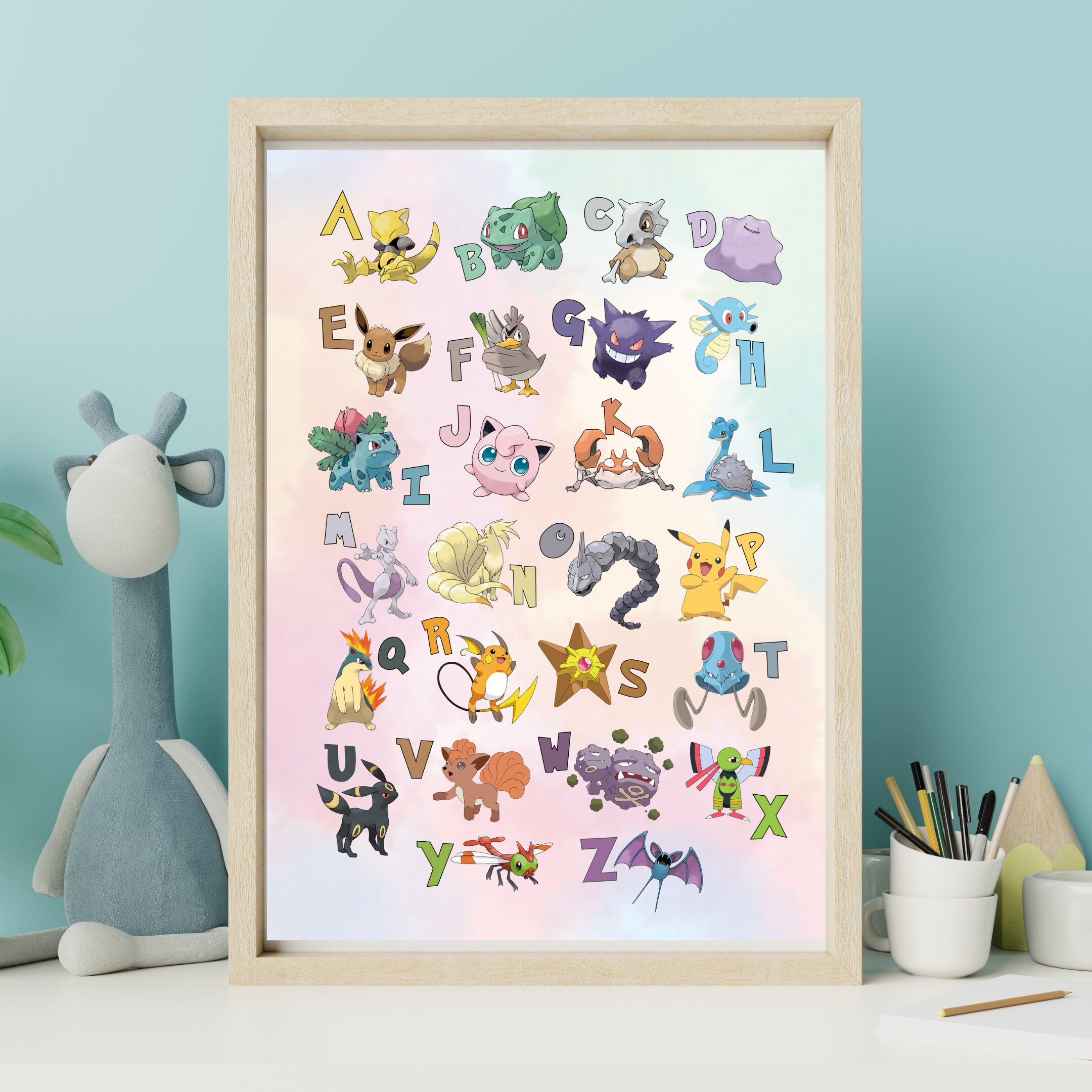 Pokemon Alphabet Poster Digital Download Printable, Educational Pokemon ...