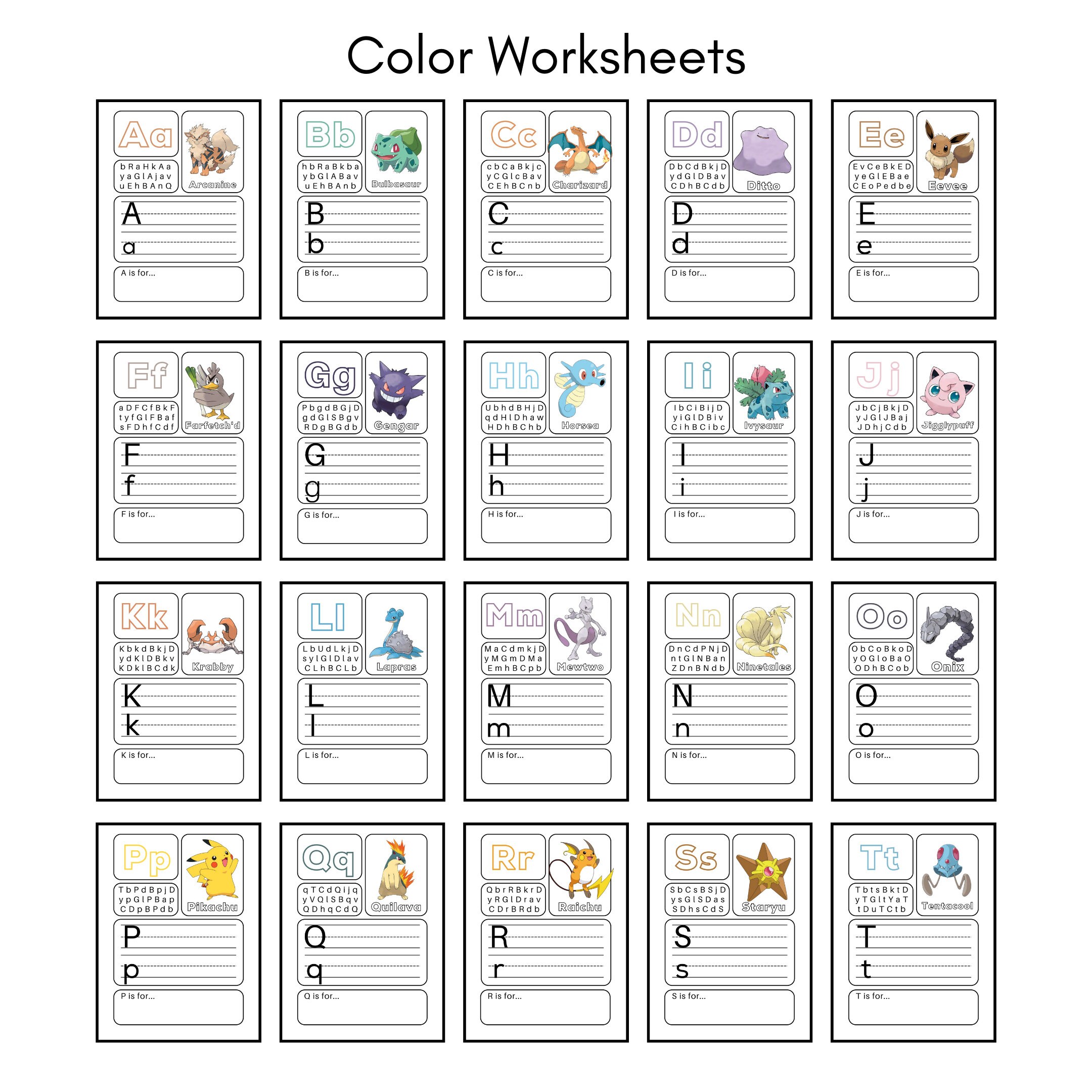 Pokemon Alphabet Bundle | Pokemon ABC Cards Printable | Pokemon ...