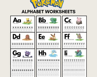 Preschool Pokemon Alphabet Worksheets, Pokemon Preschool Worksheets ...