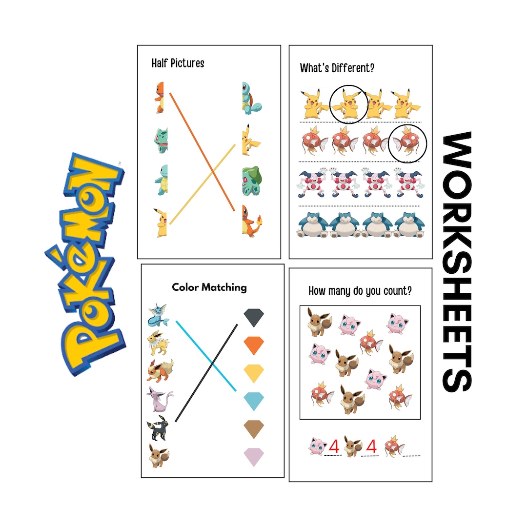 50+ Pokemon Learning Printable Worksheets | Pokemon Homeschool ...