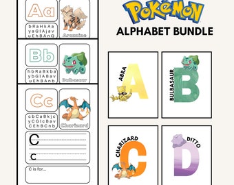 Preschool Pokemon Alphabet Worksheets Pokemon Preschool - Etsy