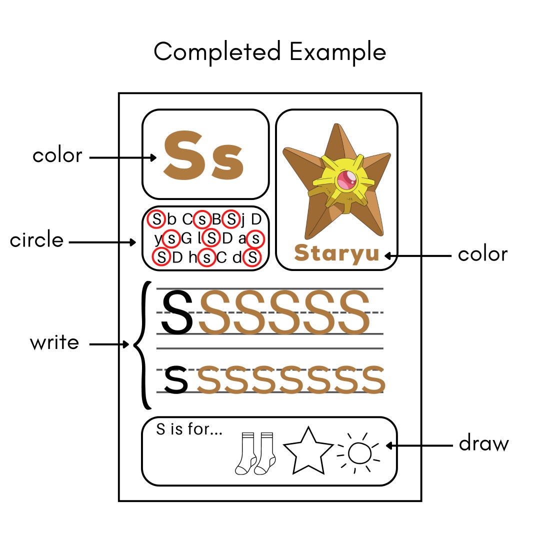 Preschool Pokemon Alphabet Worksheets, Pokemon Preschool Worksheets ...