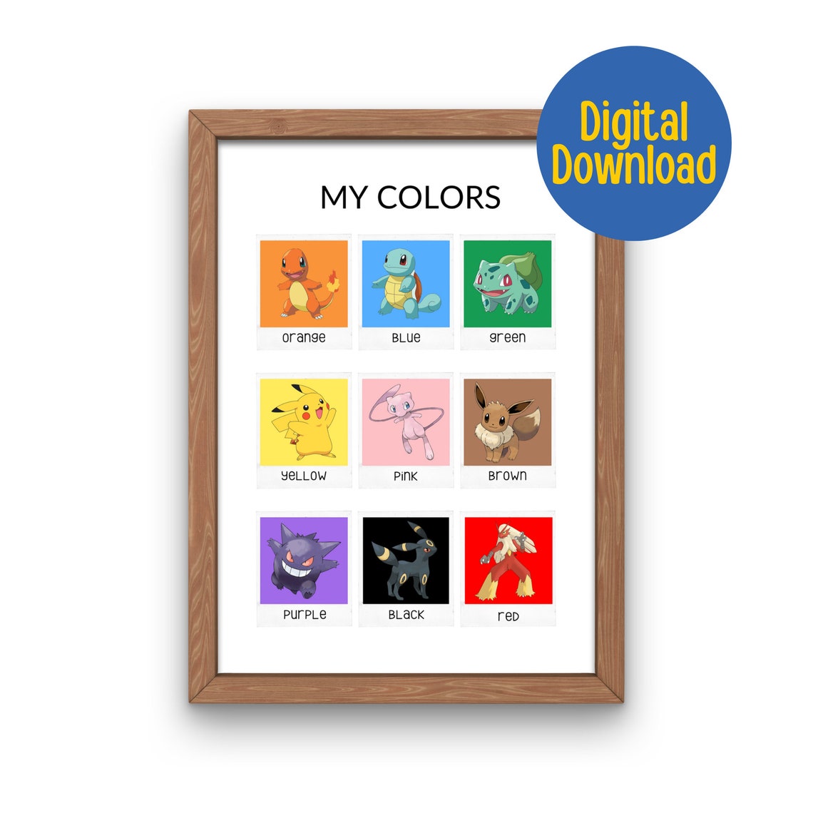 Pokemon Educational Poster for Kids and Toddlers Printable - Etsy Australia