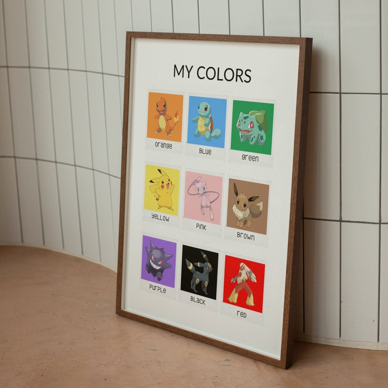 Pokemon Educational Poster for Kids and Toddlers, Printable Pokemon ...