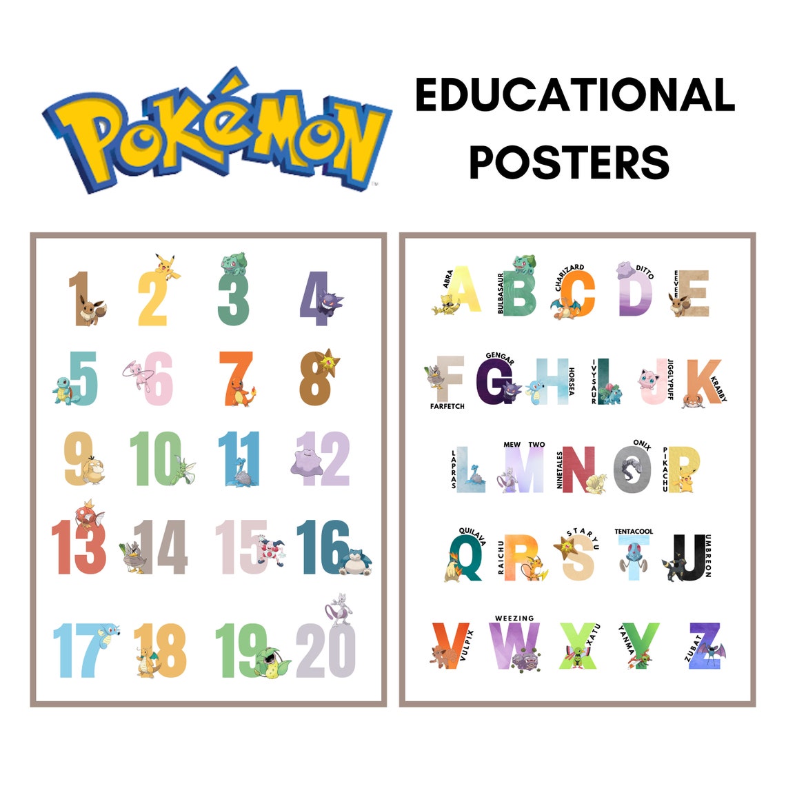 Pokemon Educational Poster Printables, Educational Pokemon PRINTABLE ...