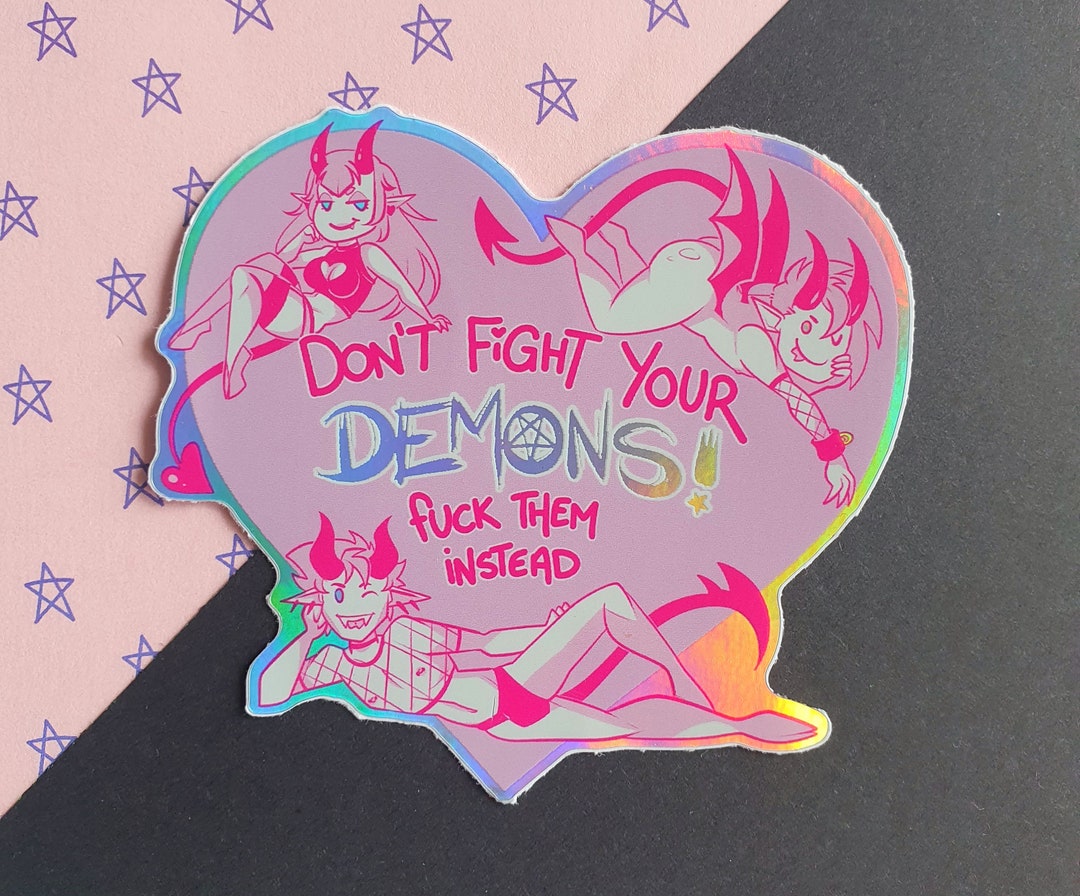Don't Fight Your Demons Holographic Sticker - Etsy