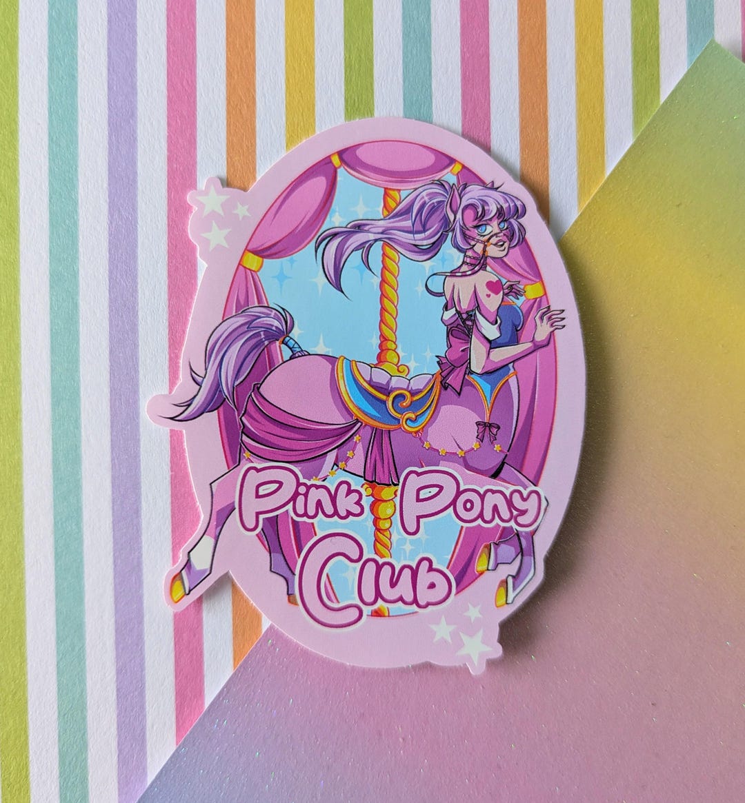 Pink Pony Carousel Sticker - Etsy