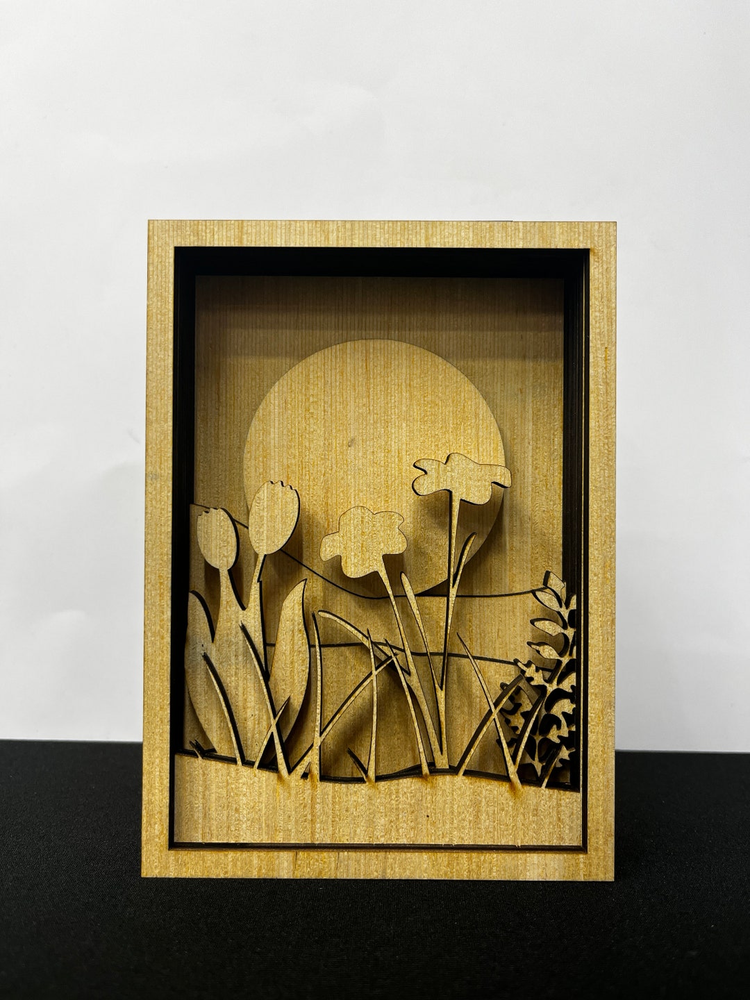 Flowers Multi-layered State Laser Cut File Layered Art Piece - Etsy