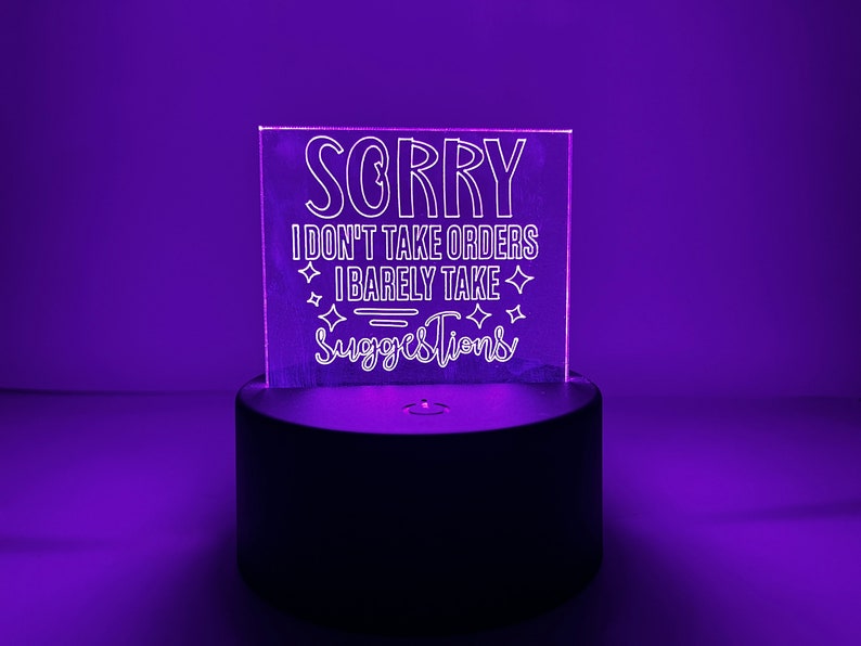 Acrylic Light-up Sign BIRTHDAYS WEDDINGS PARTY Events Gift Room Decor ...