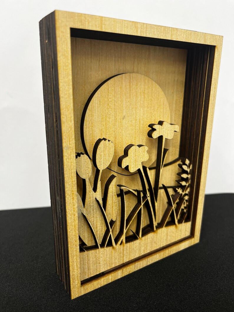 Flowers Multi-layered State Laser Cut File Layered Art Piece - Etsy