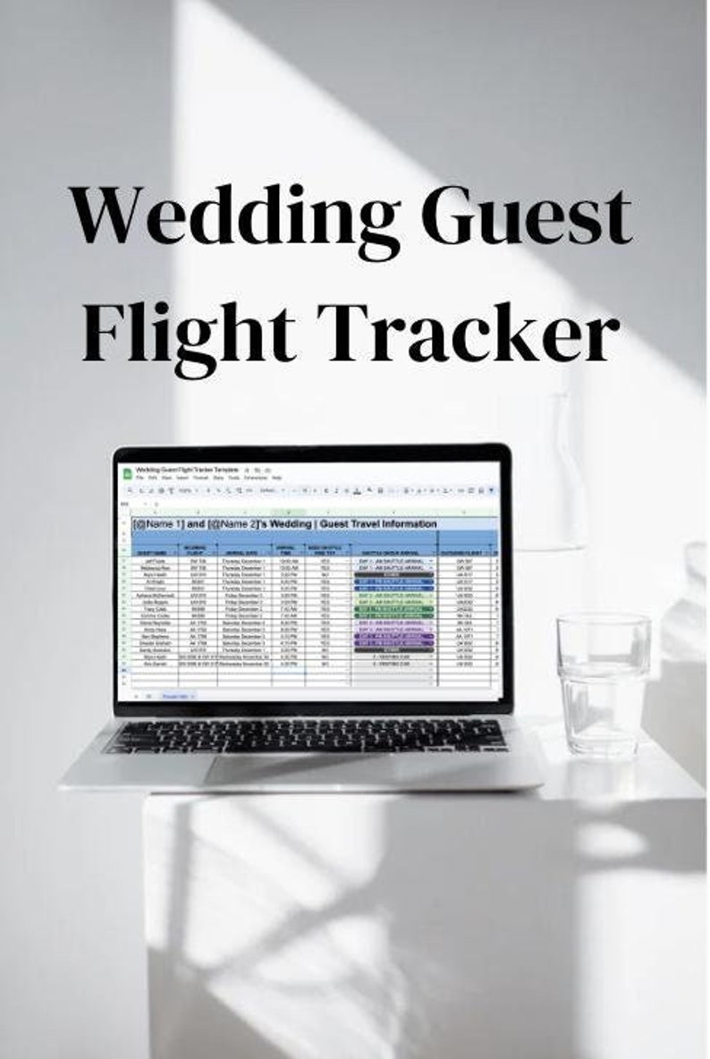 Destination Wedding Guest Flight Tracker Template - Etsy