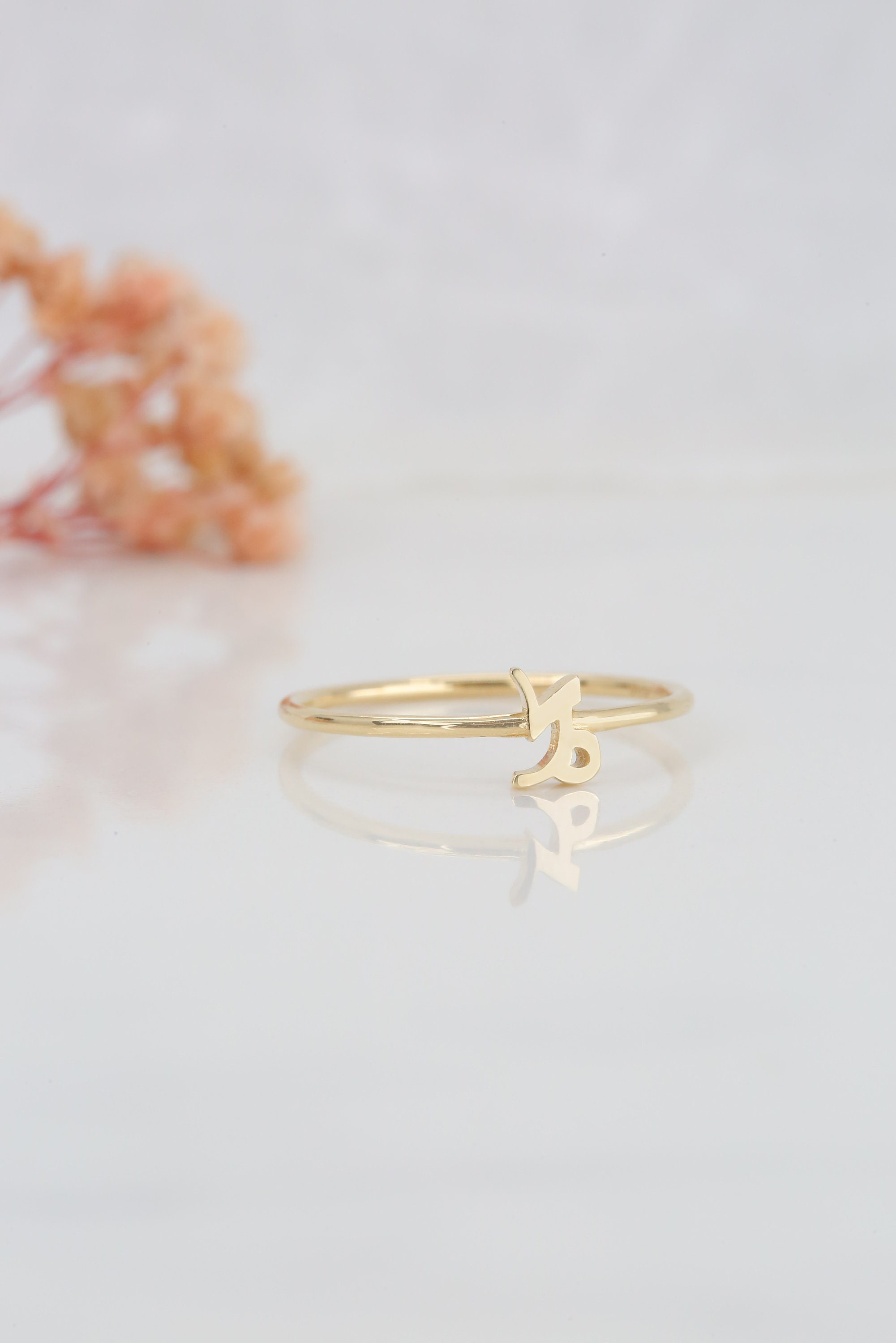 14K Real Gold Ring, Zodiac Sign Ring, Capricorn Ring, Gift Ring ...