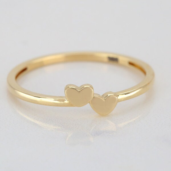 Gold Heart Ring - Etsy