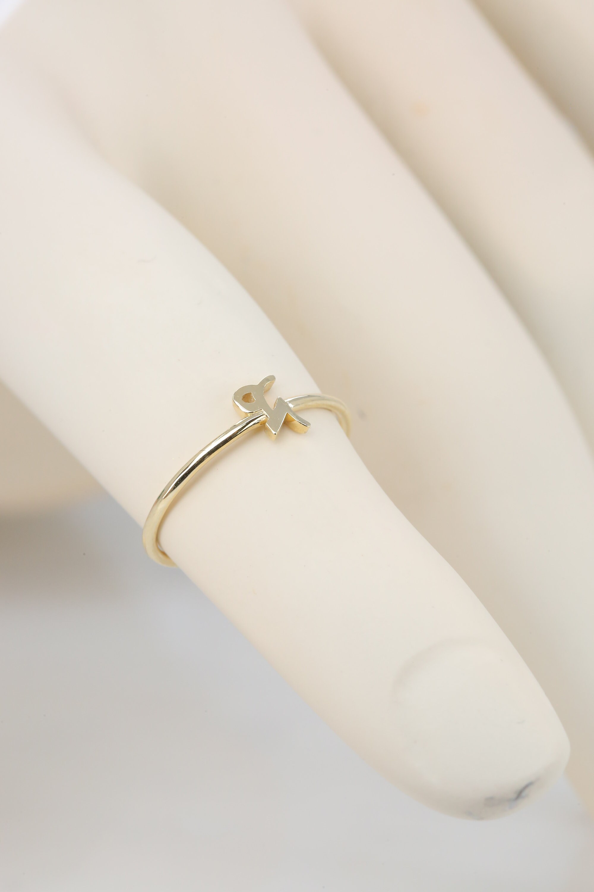 14K Real Gold Ring, Zodiac Sign Ring, Capricorn Ring, Gift Ring ...