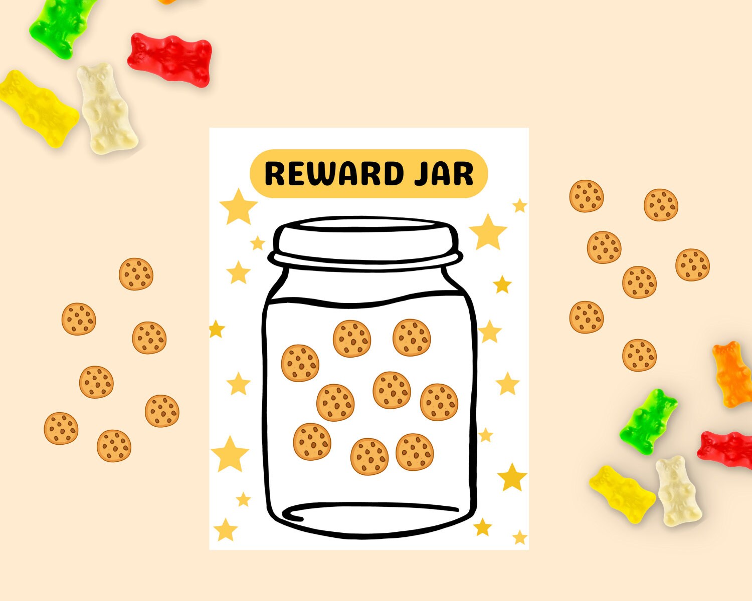 Reward Chart Jar Templates Printable Reward Jar Chart DIGITAL - Etsy
