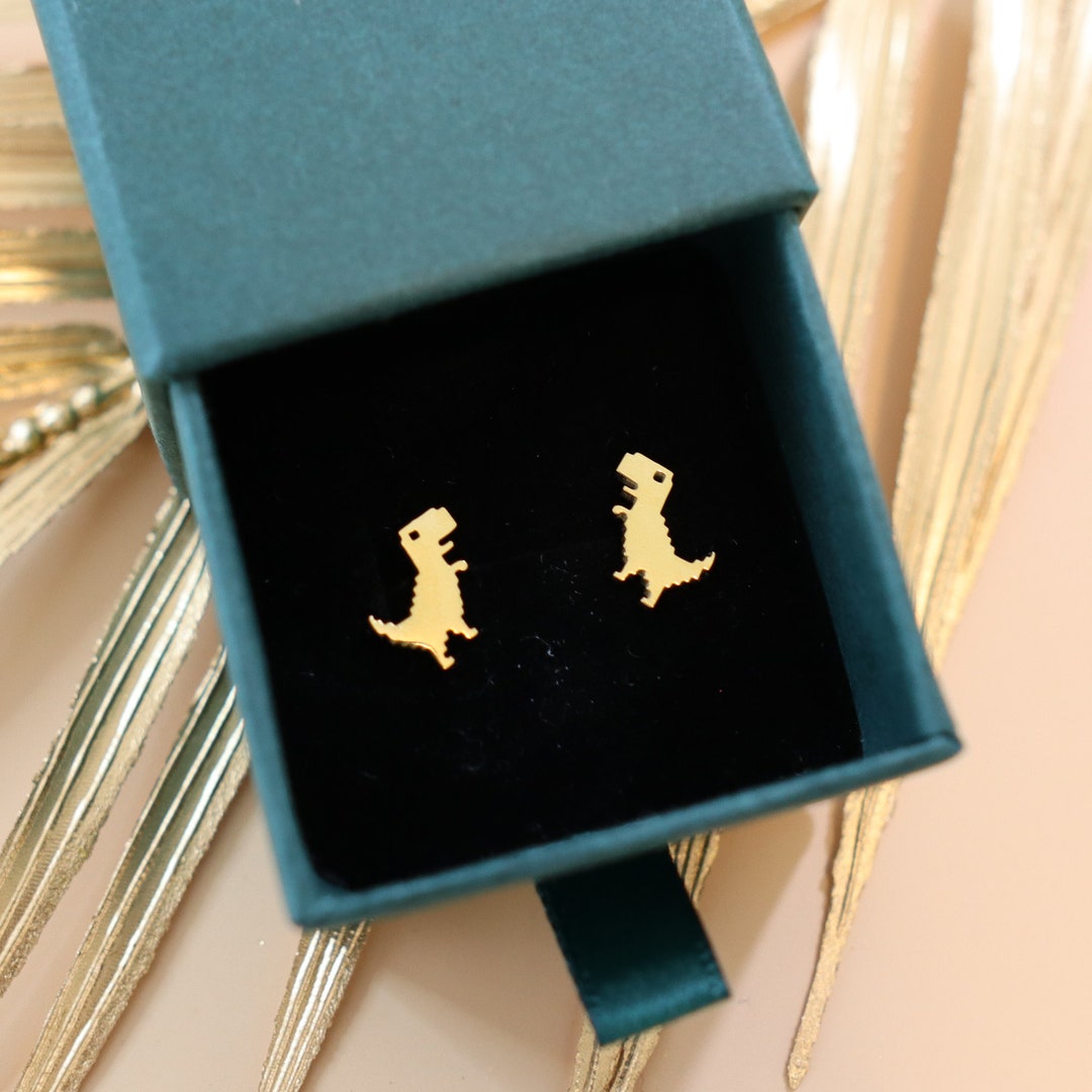 Titanium Dinosaur T-rex Earrings, Non Tarnish Earrings, Implant Grade ...