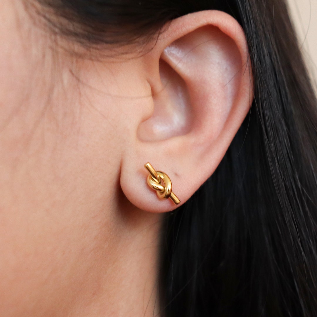 Titanium Knot Stud Earrings, Non Tarnish Earrings, Implant Grade ...