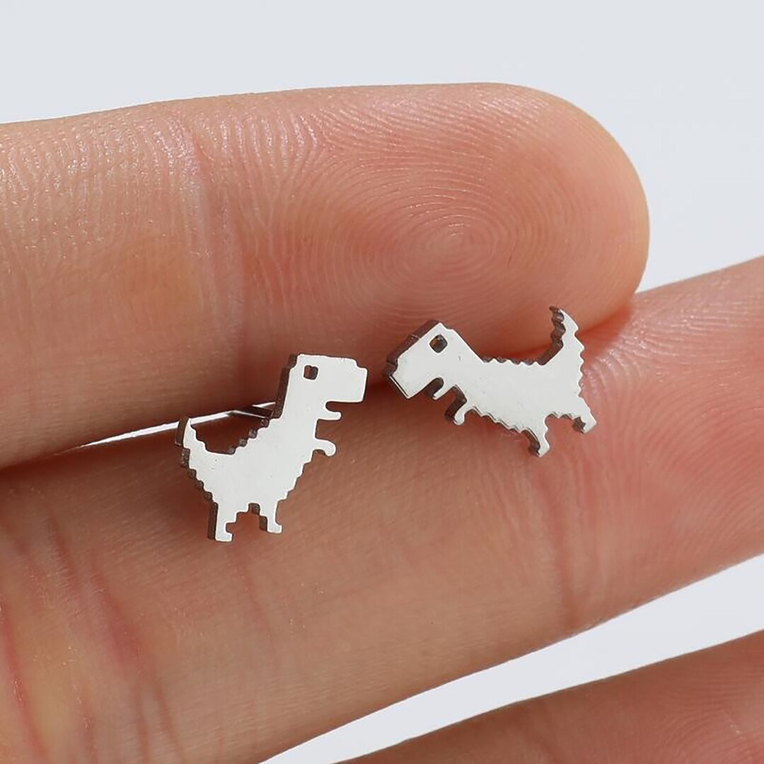 Titanium Dinosaur T-rex Earrings Non Tarnish Earrings - Etsy