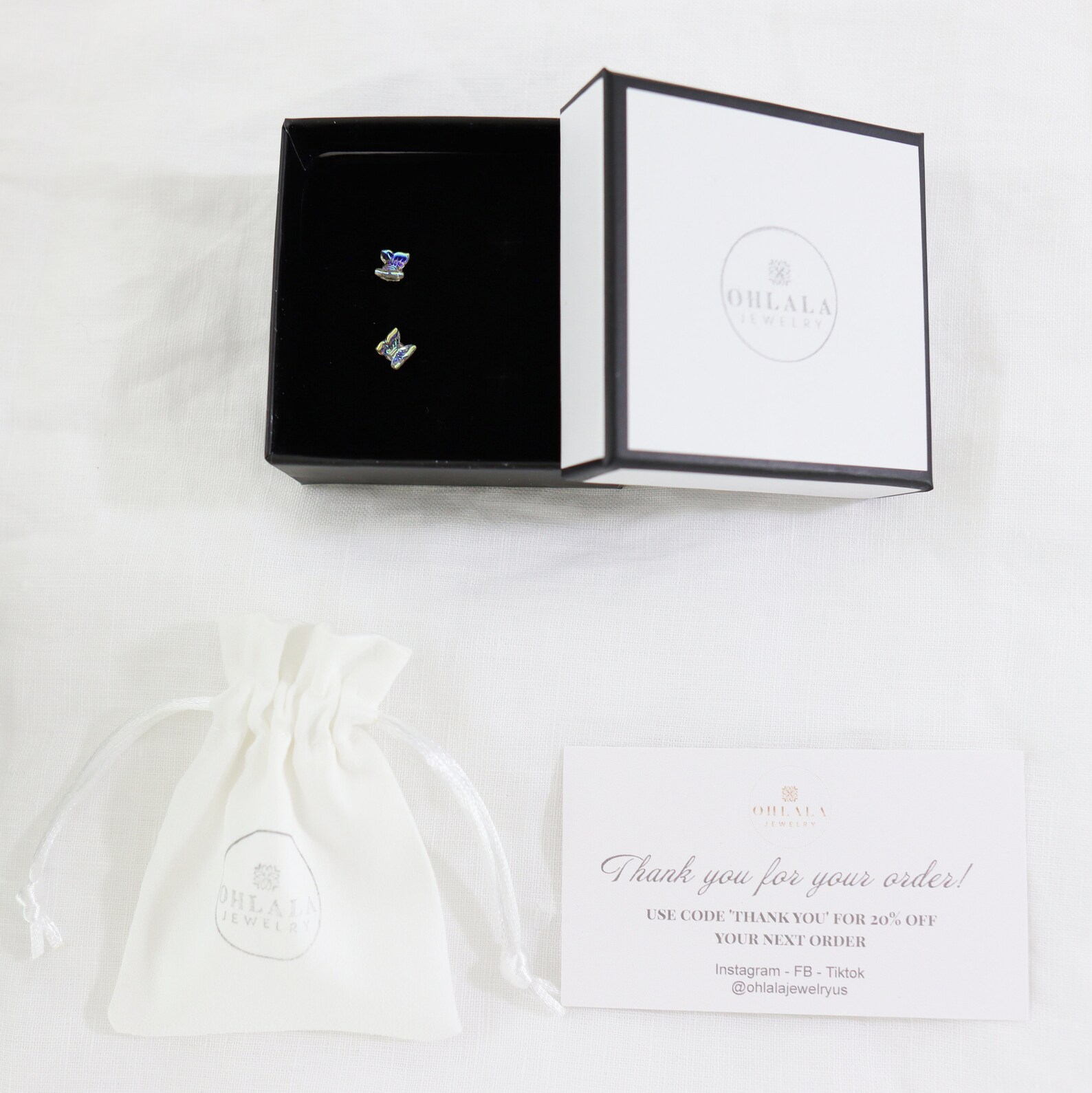 Titanium Crescent Moon and Stars Stud Earrings Set - Etsy