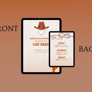 Last Rodeo | Cowgirl | Bachelorette Party | Invitation | Themed ...