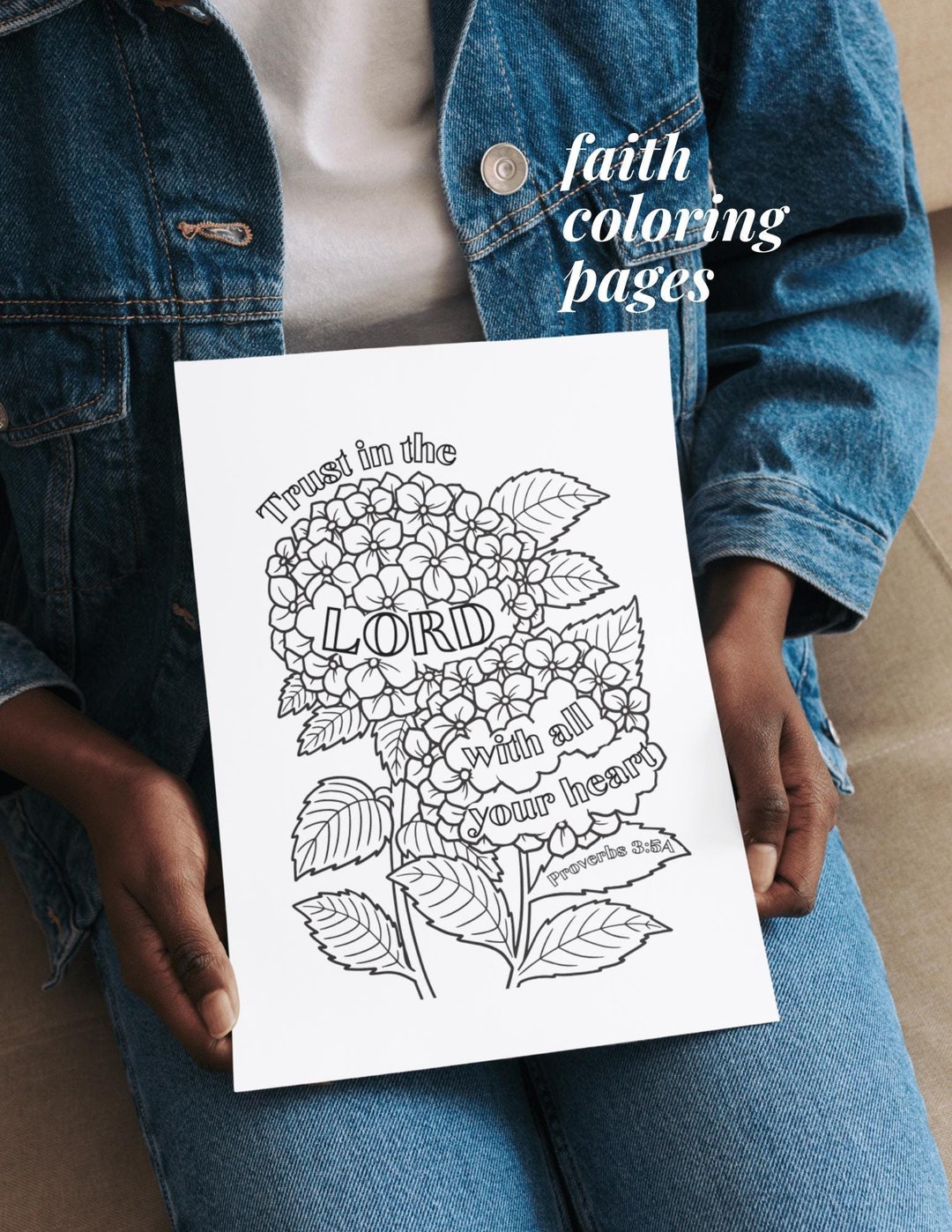 Faith & Flowers Coloring Pages Download - Etsy