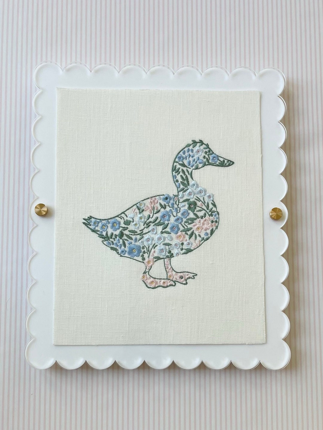 Embroidered Floral Duck - Etsy