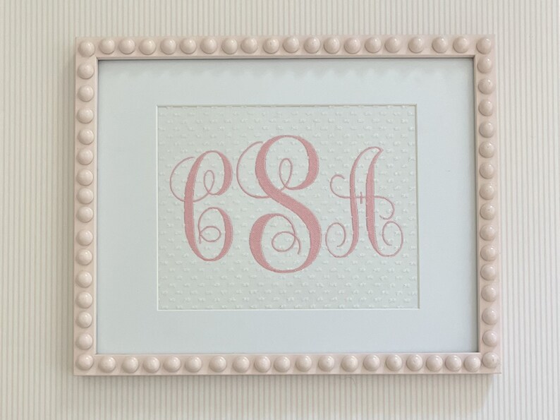 Classic Monogram Custom Embroidered Nursery Art - Etsy